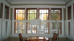 Corner Windows Shutters from HunterDouglas designed by Curtain Couture